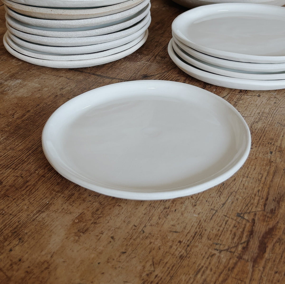 Set of 4 White Small Plates - Porcelain – The Pottery Studio